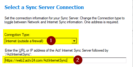How To Change Sync Server Settings Within ACT! v24 (Bravo - post upgrade) – Summit