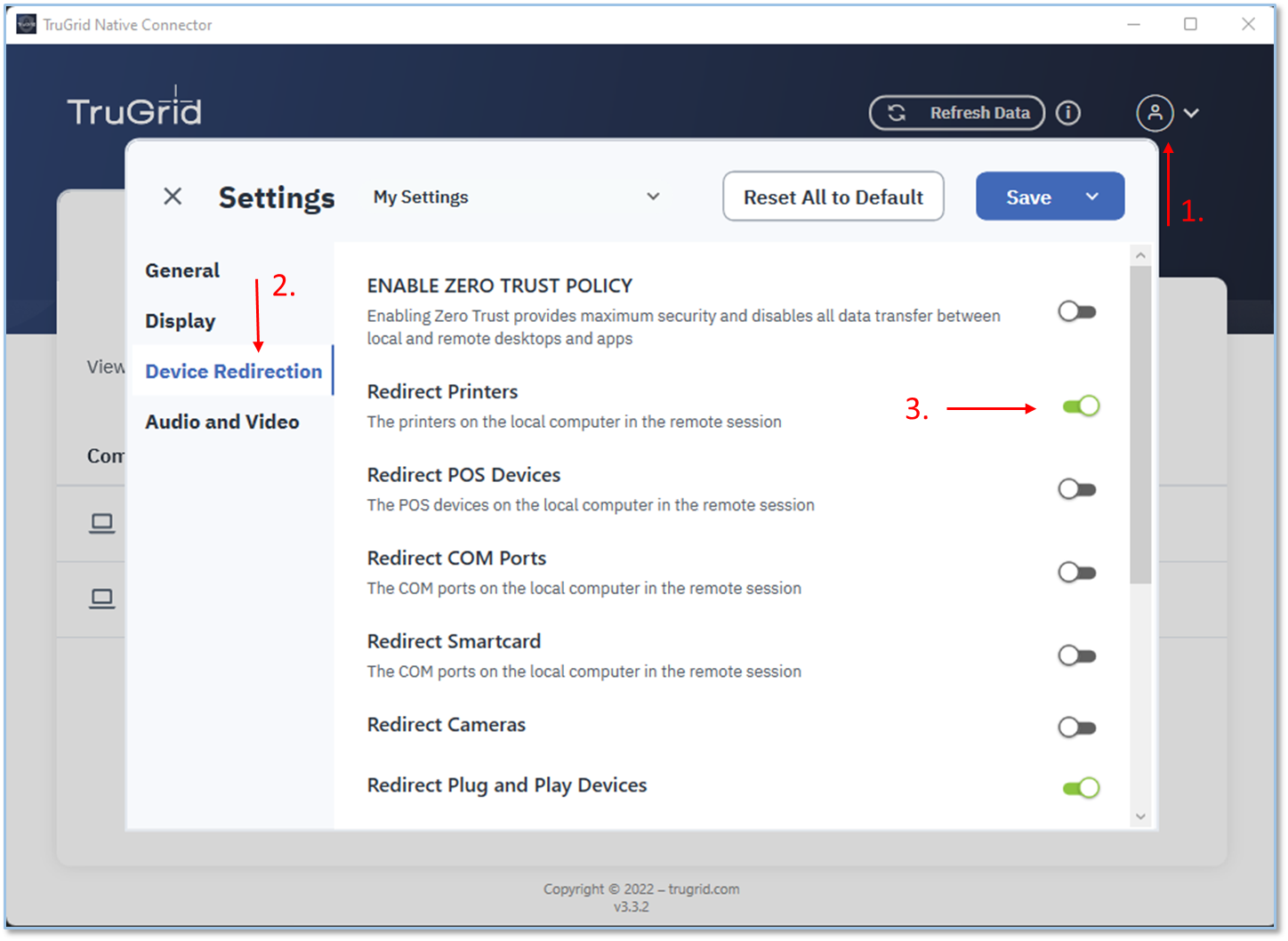 Redirected Printers in TruGrid – Summit